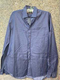 (SPAO) STRIPE BLUE BLACK COTTON PREMIUM SHIRT / BAJU LENGAN PANJANG ...