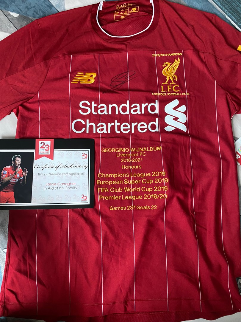 Liverpool Legend Georginio Wijnaldum Signed Jersey with Honors, Hobbies ...