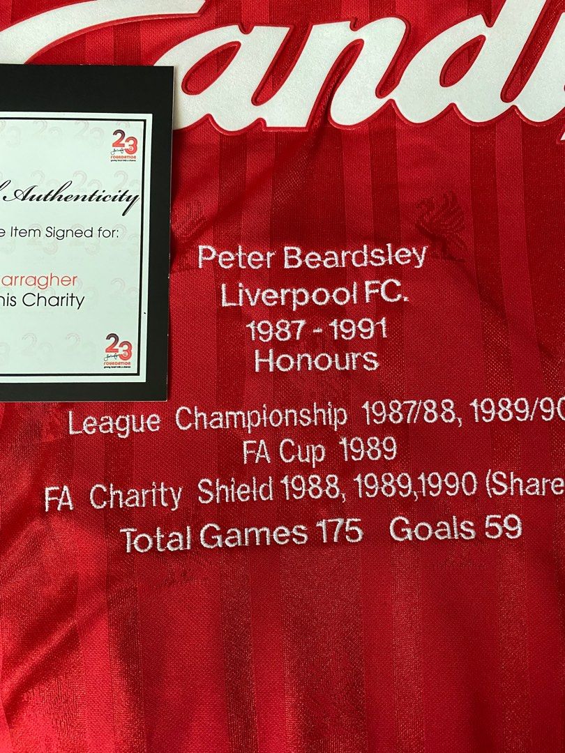 Liverpool Legend Peter Beardsley Signed Jersey with Honors, Hobbies ...