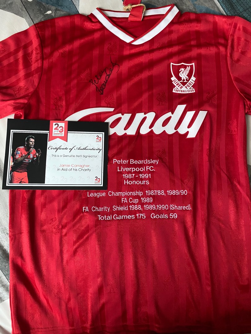 Liverpool Legend Peter Beardsley Signed Jersey with Honors, Hobbies ...