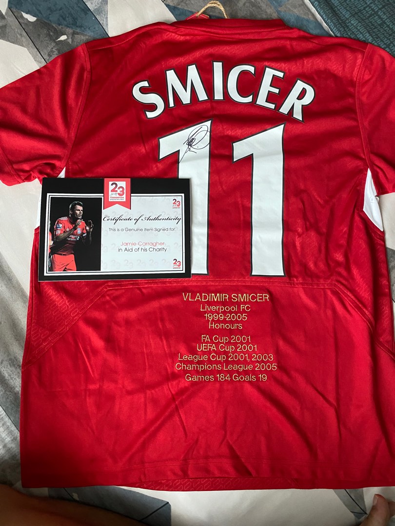 Liverpool Legend Vladimir Smicer Signed Jersey with Honors, Hobbies ...