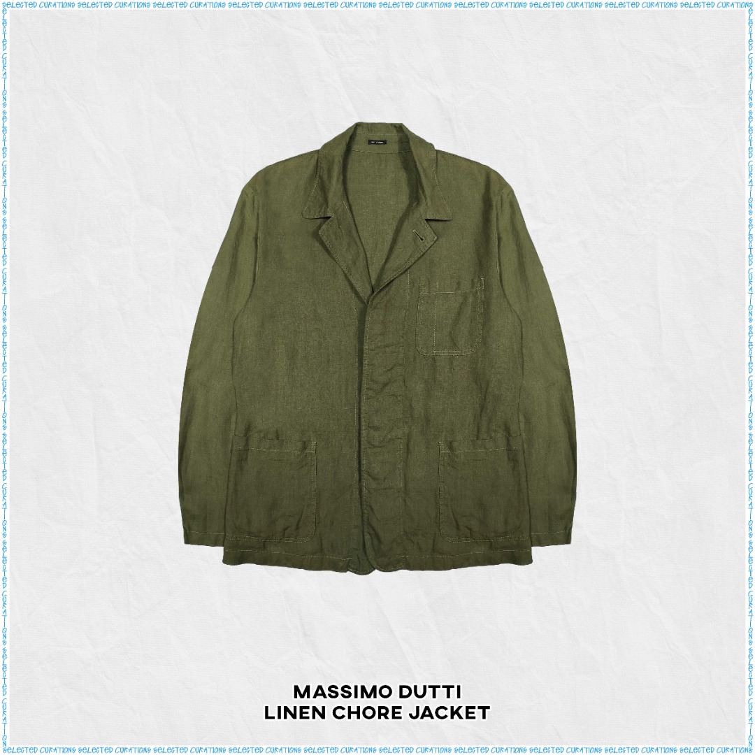 MASSIMO DUTTI LINEN CHORE JACKET, Men's Fashion, Coats, Jackets and ...
