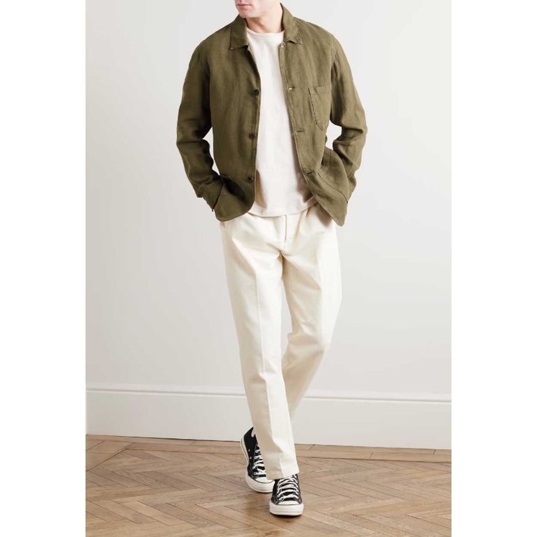 MASSIMO DUTTI LINEN CHORE JACKET, Men's Fashion, Coats, Jackets and ...