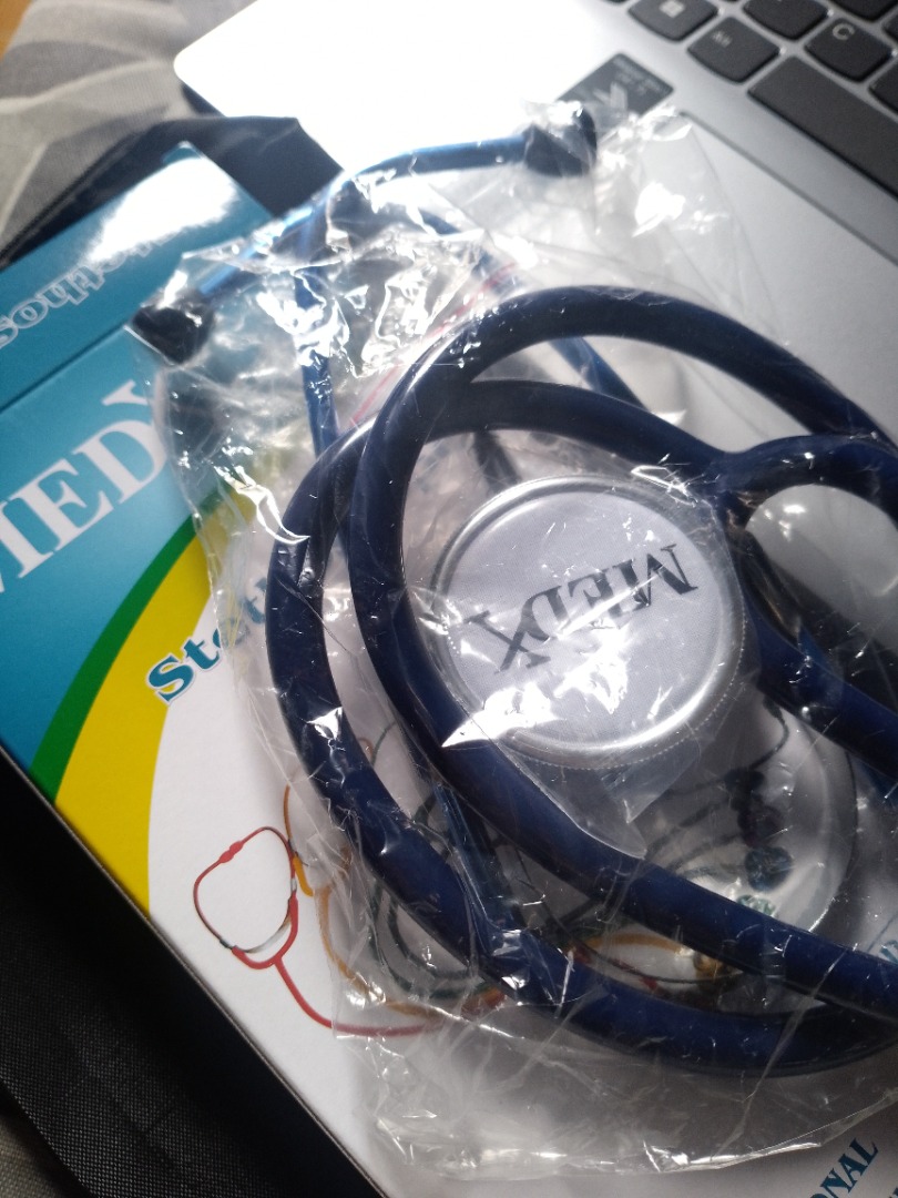MedX Stethoscope, Headcaps, and small sized gloves bundle sale, Health ...