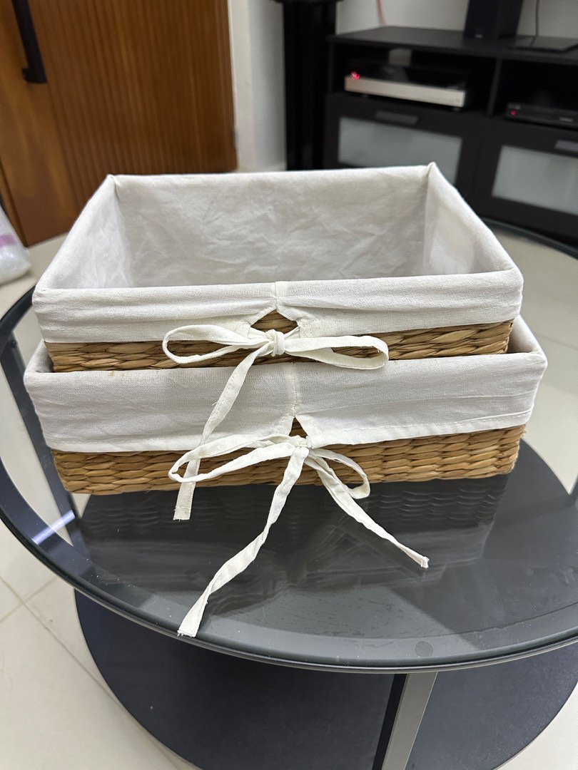 Native Basket Organizer with Cloth Lining, Furniture & Home Living ...