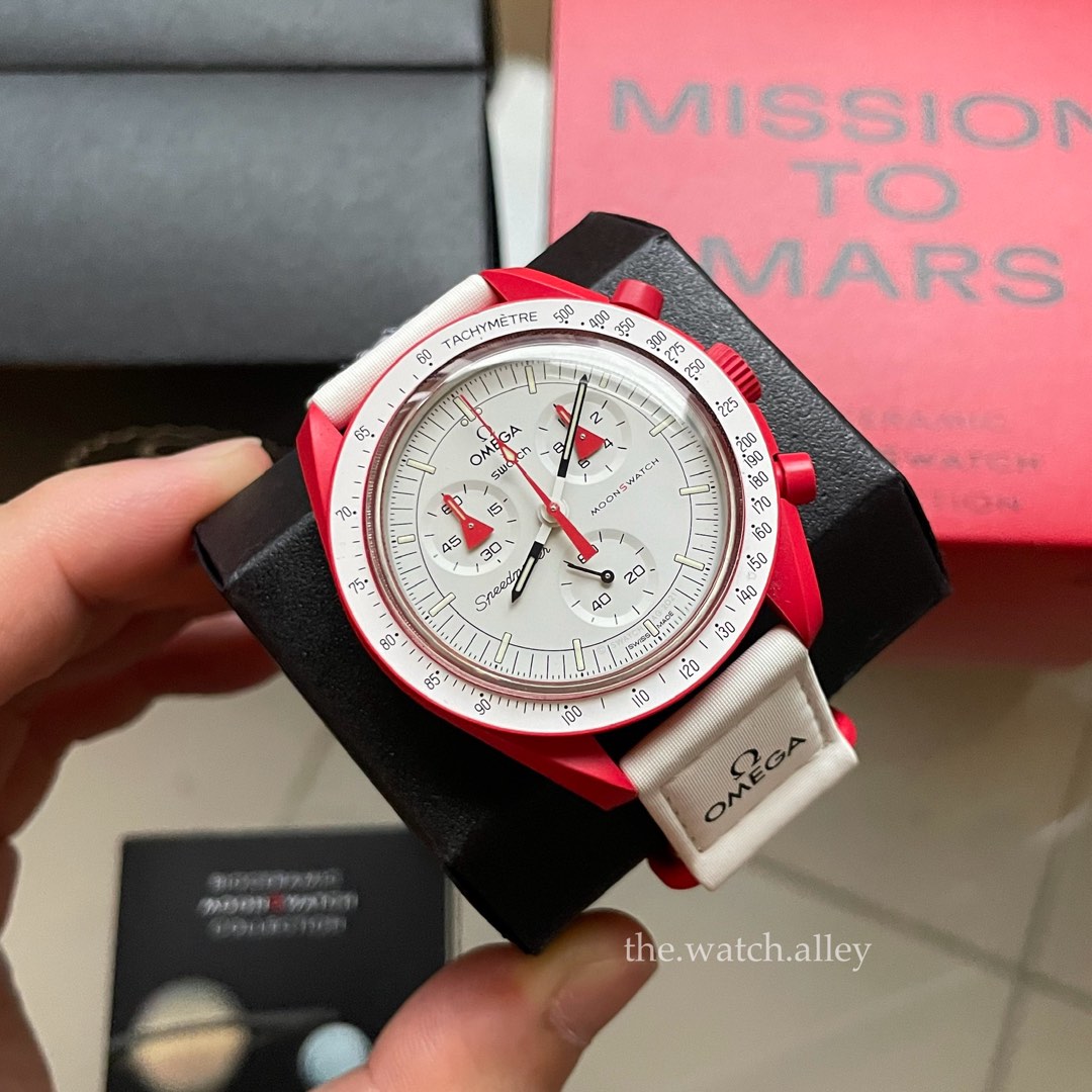 Omega MoonSwatch - Mission to Mars Red - Speedmaster Chronograph ...