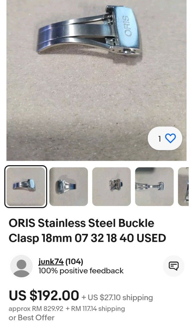 Oris Buckle Claps Original 18mm, Women's Fashion, Watches & Accessories ...