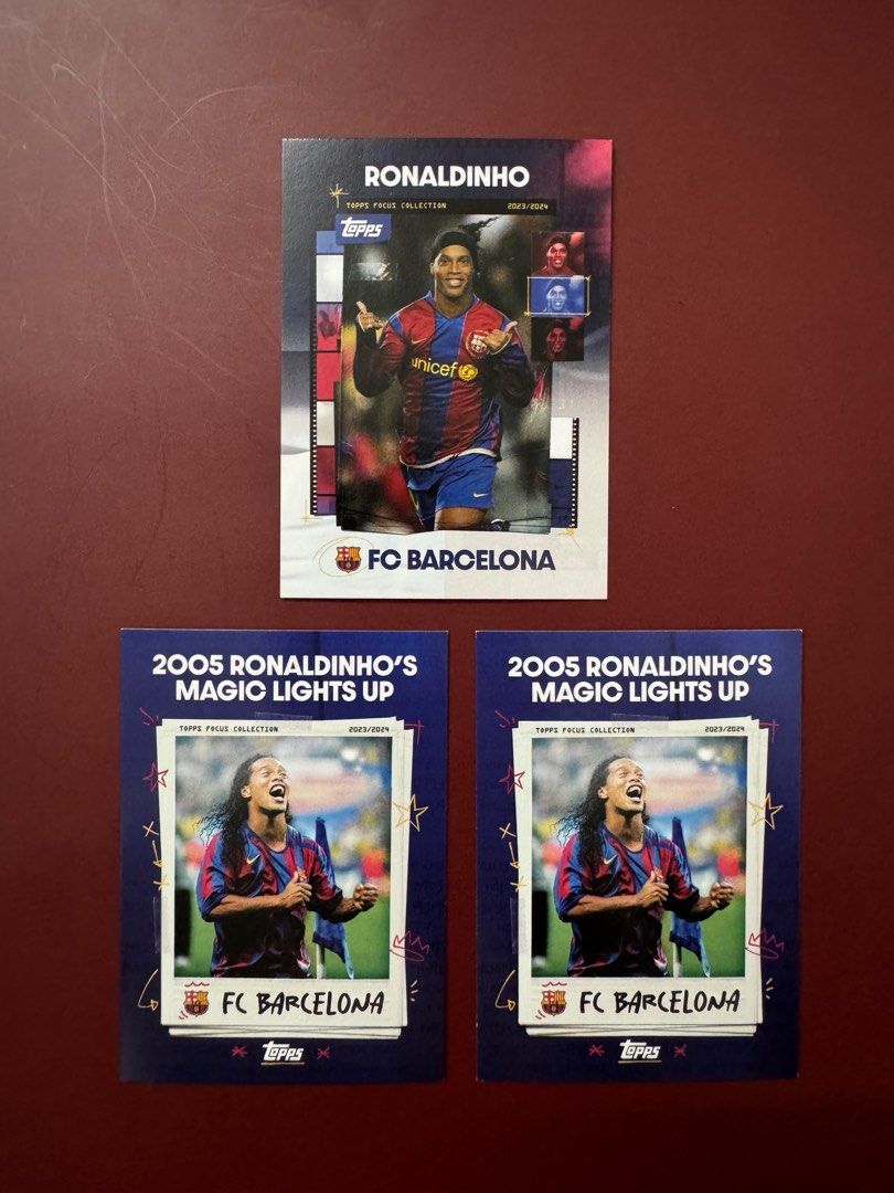 Ronaldinho Topps Barcelona 23/24 Card Set, Hobbies & Toys, Toys & Games ...