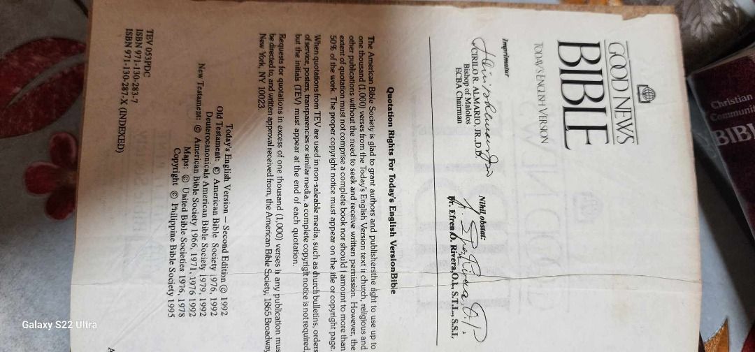 The Bible in Today's English Version (TEV) in Large Hardbound Maroon ...