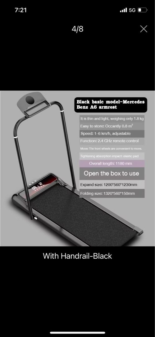 Threadmill, Sports Equipment, Exercise & Fitness, Cardio & Fitness ...