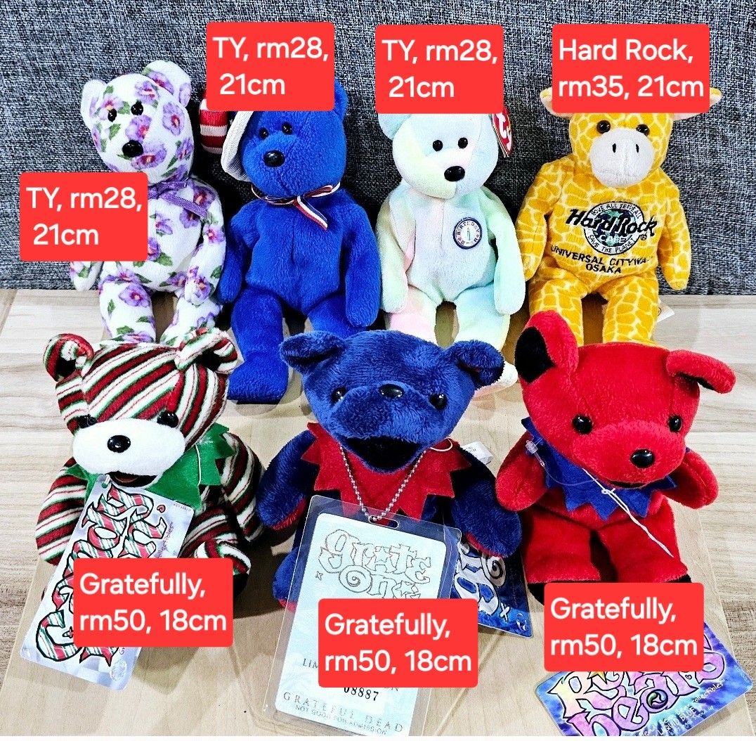 TY Hardrock Grateful Dead Bears plushies from rm28, Hobbies & Toys ...