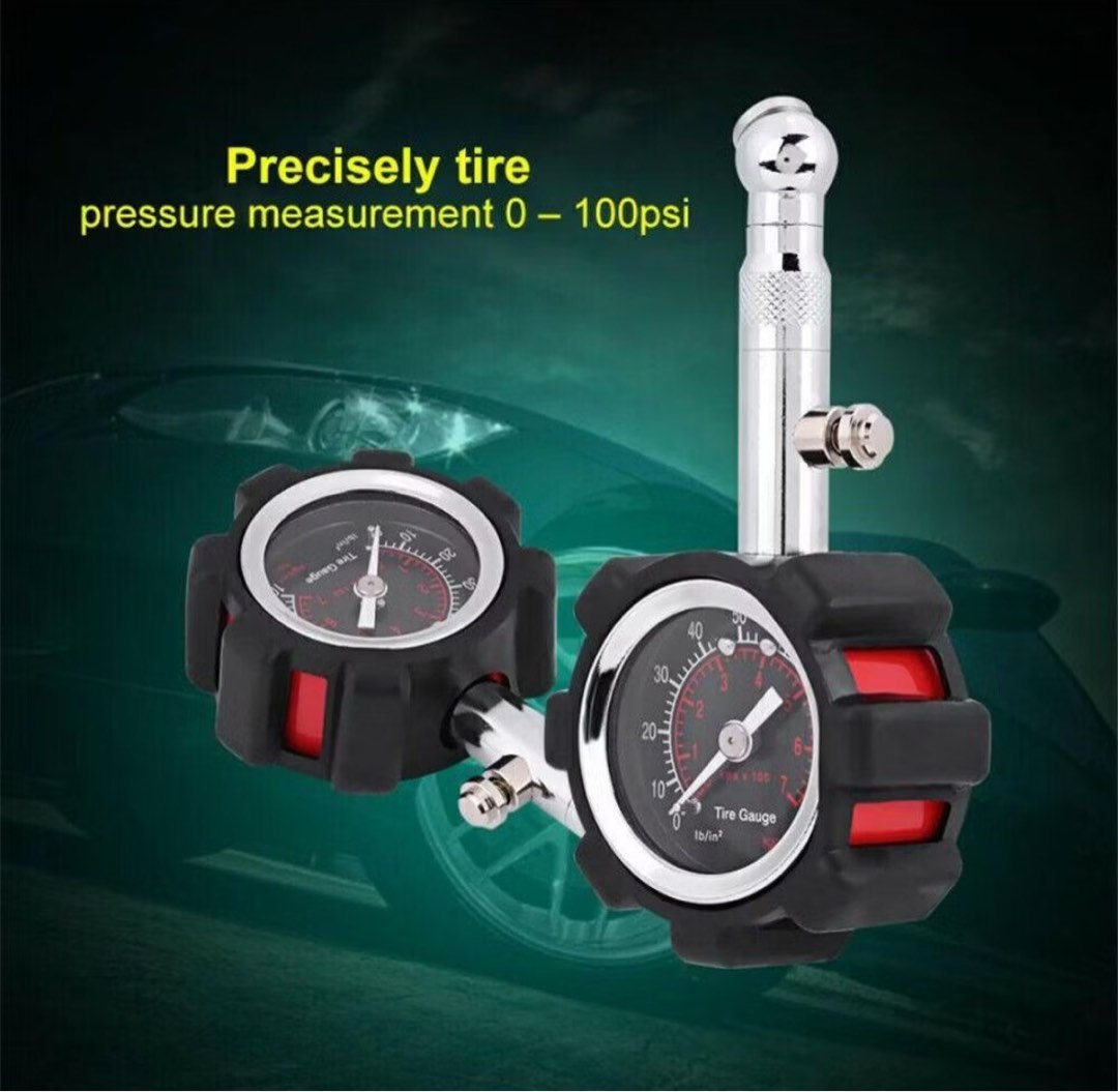 Tyre Pressure Gauge with Reset & Release Valve, Car Accessories ...