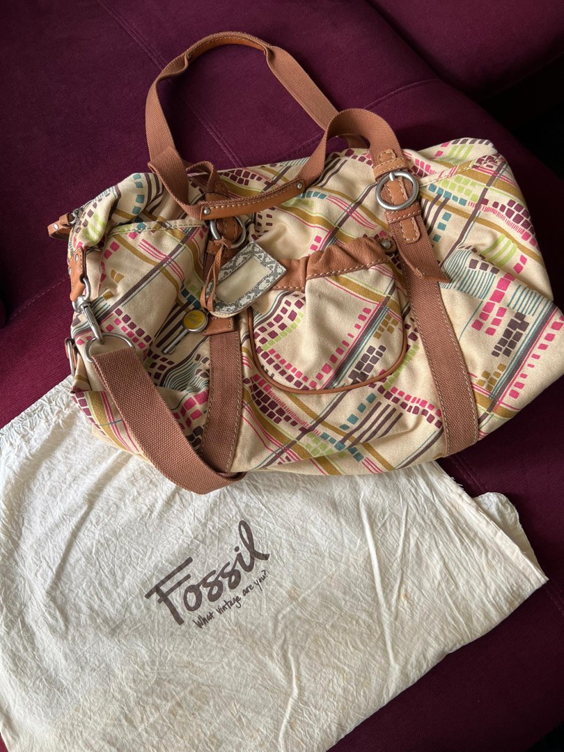 Vintage Fossil Weekender Travel Bag, Women's Fashion, Bags & Wallets ...