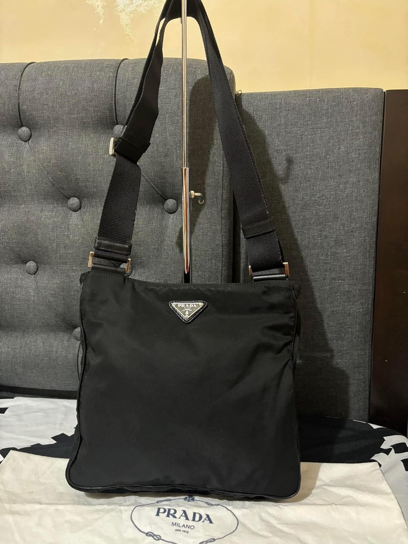 Authentic Prada Flap Body Bag, Luxury, Bags & Wallets on Carousell