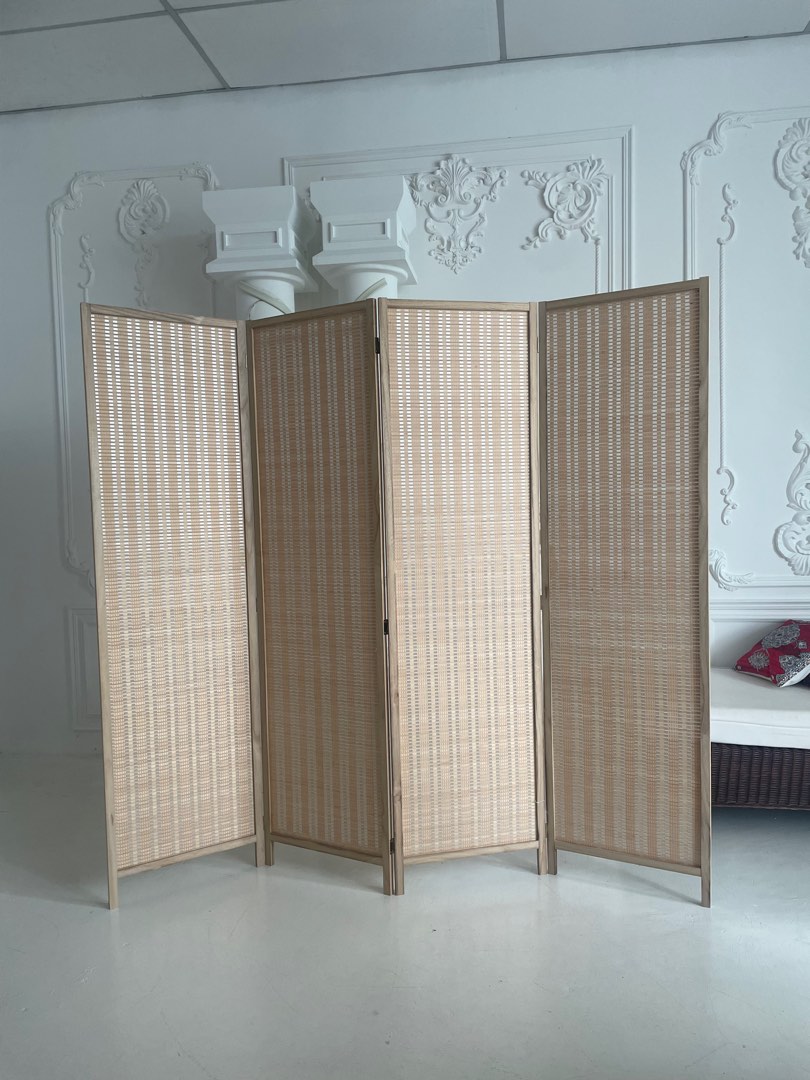 Bamboo Divider Partition Natural Muji Aesthethic, Furniture & Home ...