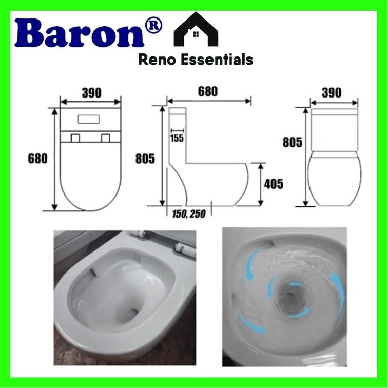 *CDC & Climate Voucher* Baron W898 Rimless Tornado Vortex flushing ...