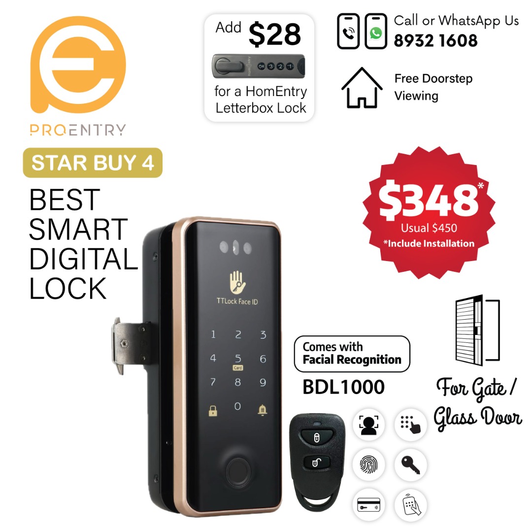 Best Smart Digital Lock with Face Recognition (BDL1000) comes with 1 ...