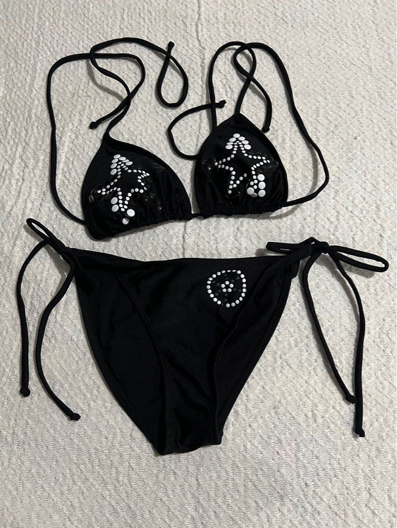Black string bikini, Women's Fashion, Swimwear, Bikinis & Swimsuits on ...