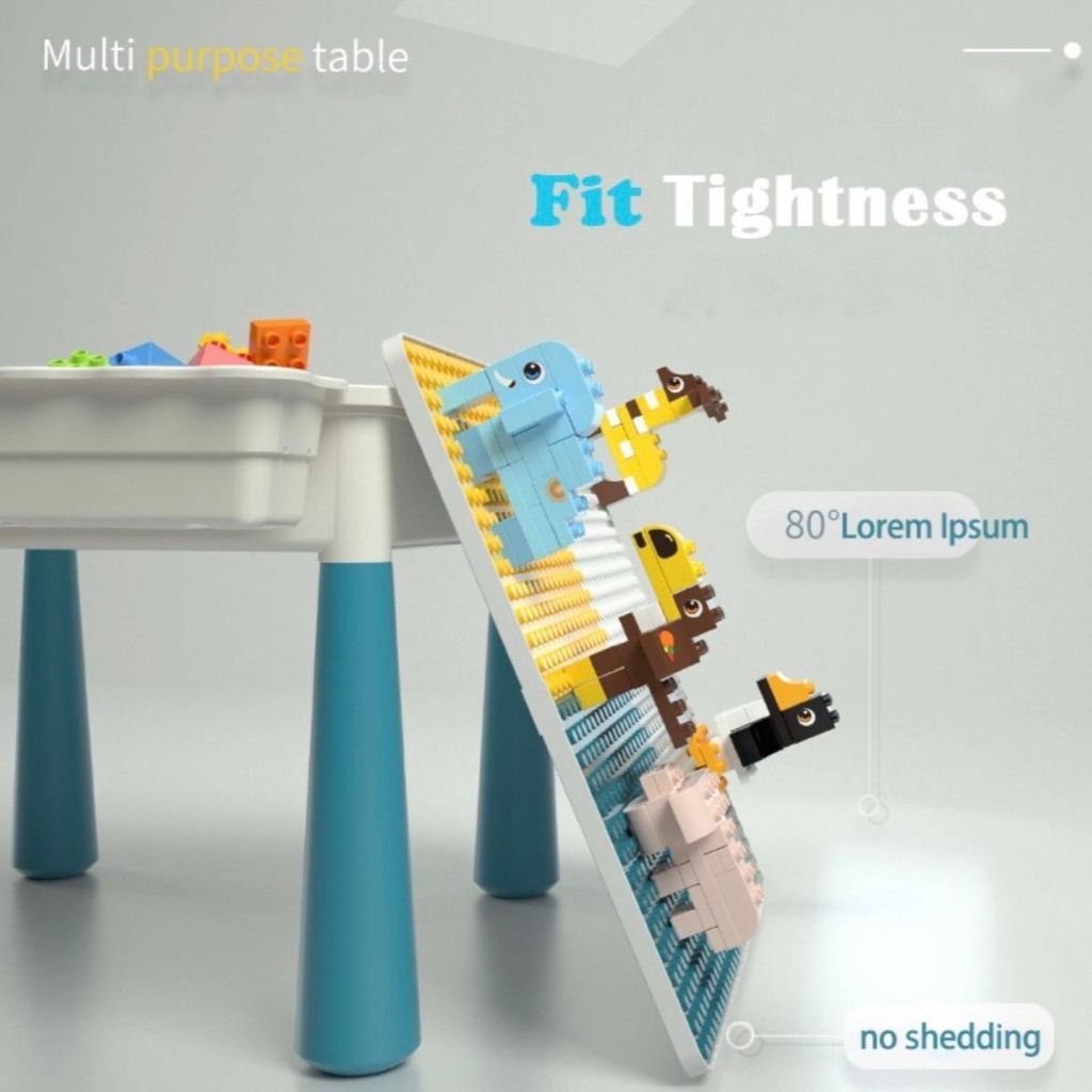 Building Blocks Table with Chair and Blocks Kids Table and Chair Set ...
