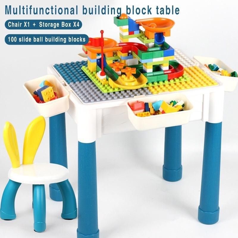 Building Blocks Table with Chair and Blocks Kids Table and Chair Set ...