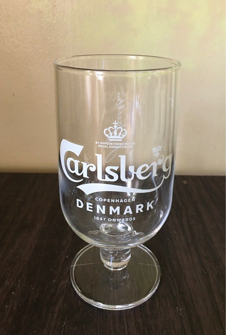 CARLSBERG 330ml/ 0.33L Glass J C Jacobsen signed Bar Collectable ...