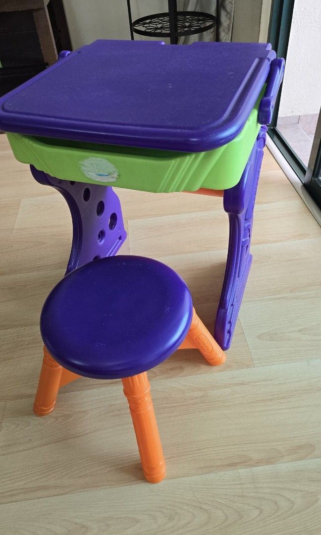 crayola art desk kids children playtime study gift boy girl table chair ...