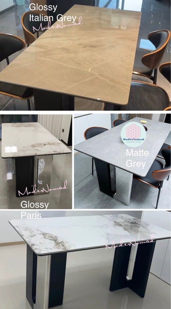 Dining Table Desktop ️ Stainless Steel leg Workstation Sintered Stone ...