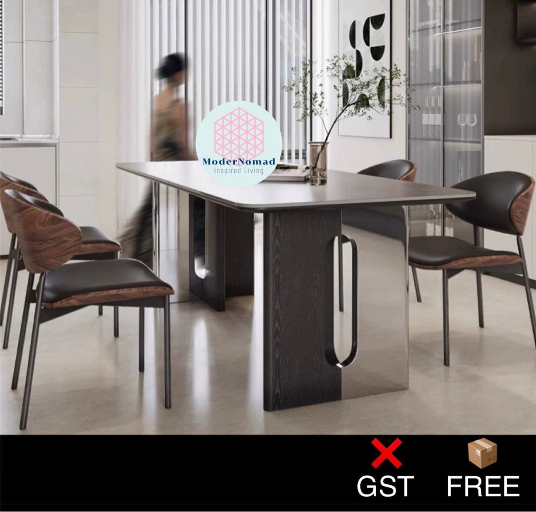 Dining Table Desktop ️ Stainless Steel leg Workstation Sintered Stone ...