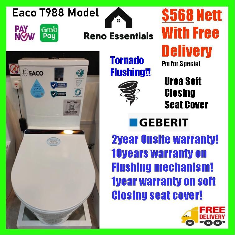 *Climate Voucher OK* Eaco T988 Tornado flushing Rimless Geberit System ...