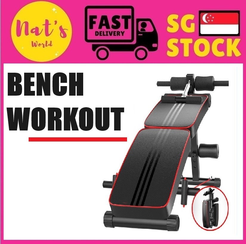 Fitness Gym Foldable Sit Push Ups Supine Board Bench Chair Six Pack ABS ...