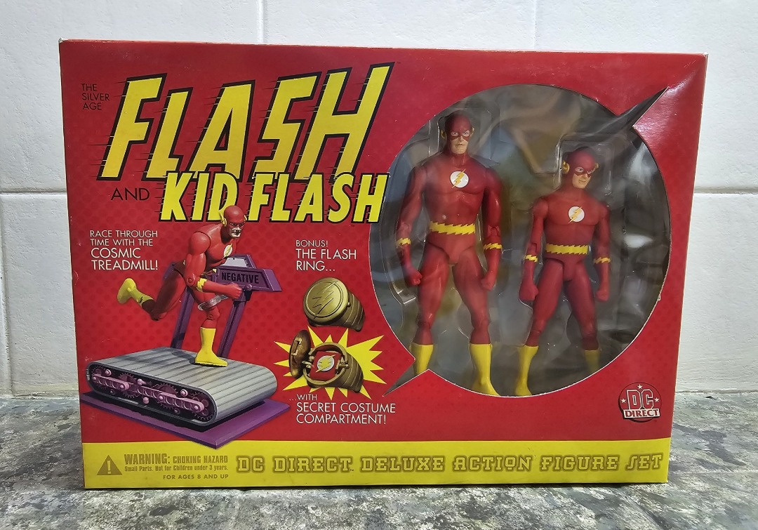 FLASH & KID FLASH (with THE FLASH RING) - 2001 DC Direct Deluxe Action ...