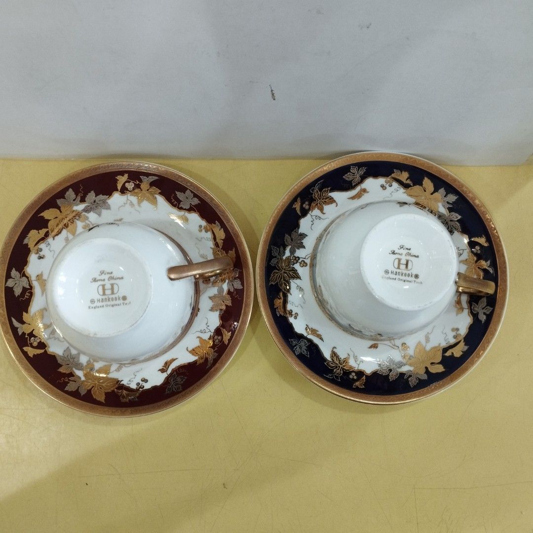 Hankook Fine China Porcelain Luxury Style Teacup & Saucer Set ...