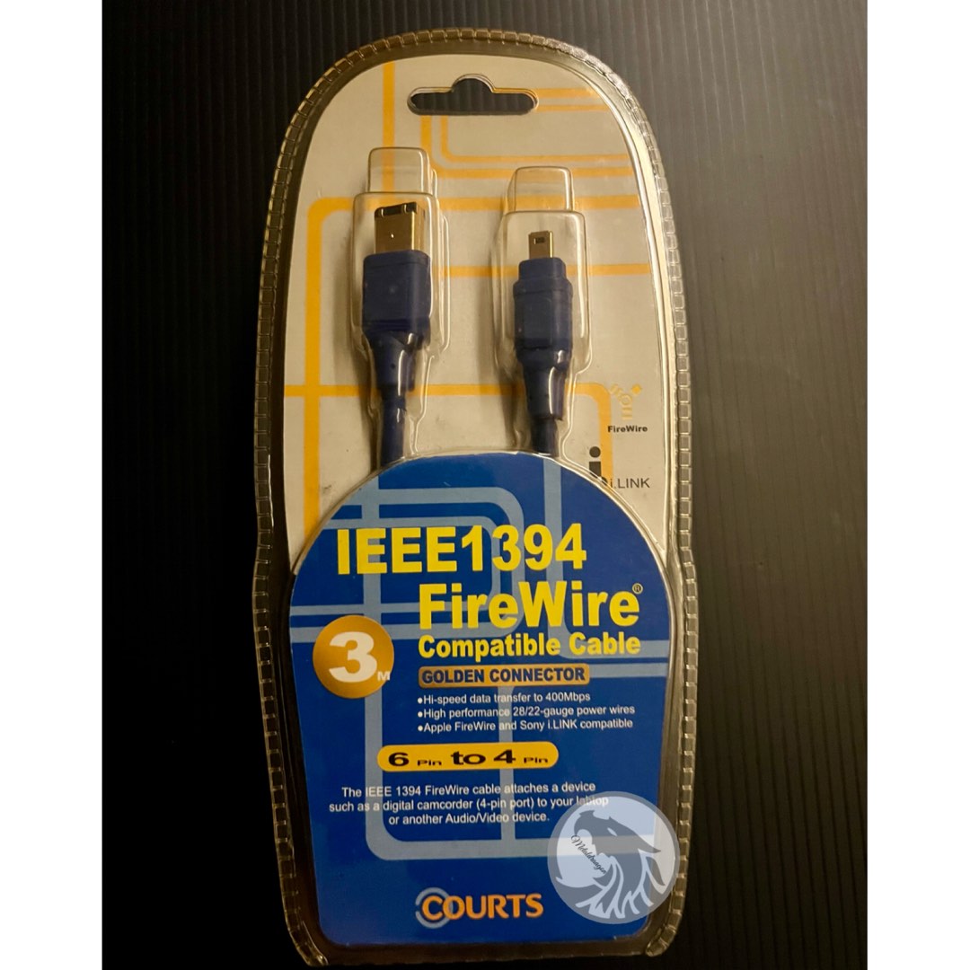 IEEE 1394 FireWire 3 Metres Data Transfer Cable (Golden connector ...