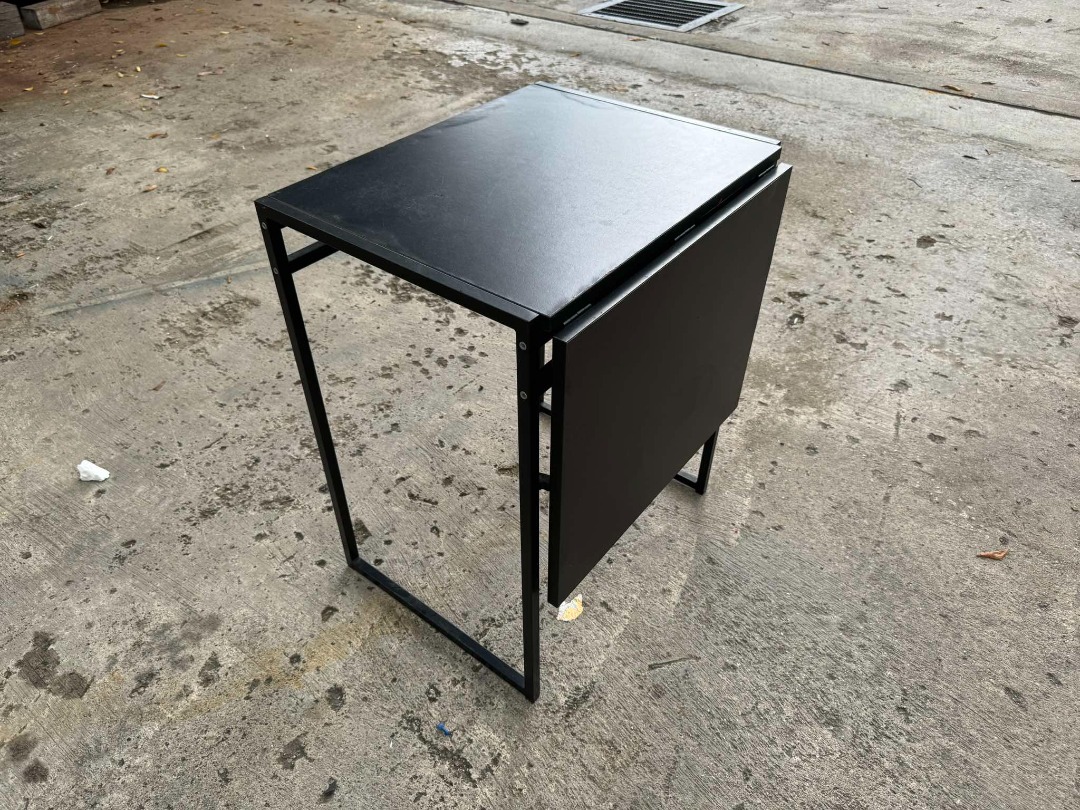 (IKEA) Extendable Drop-Leaf Table Meja Steel Frame, Furniture & Home ...