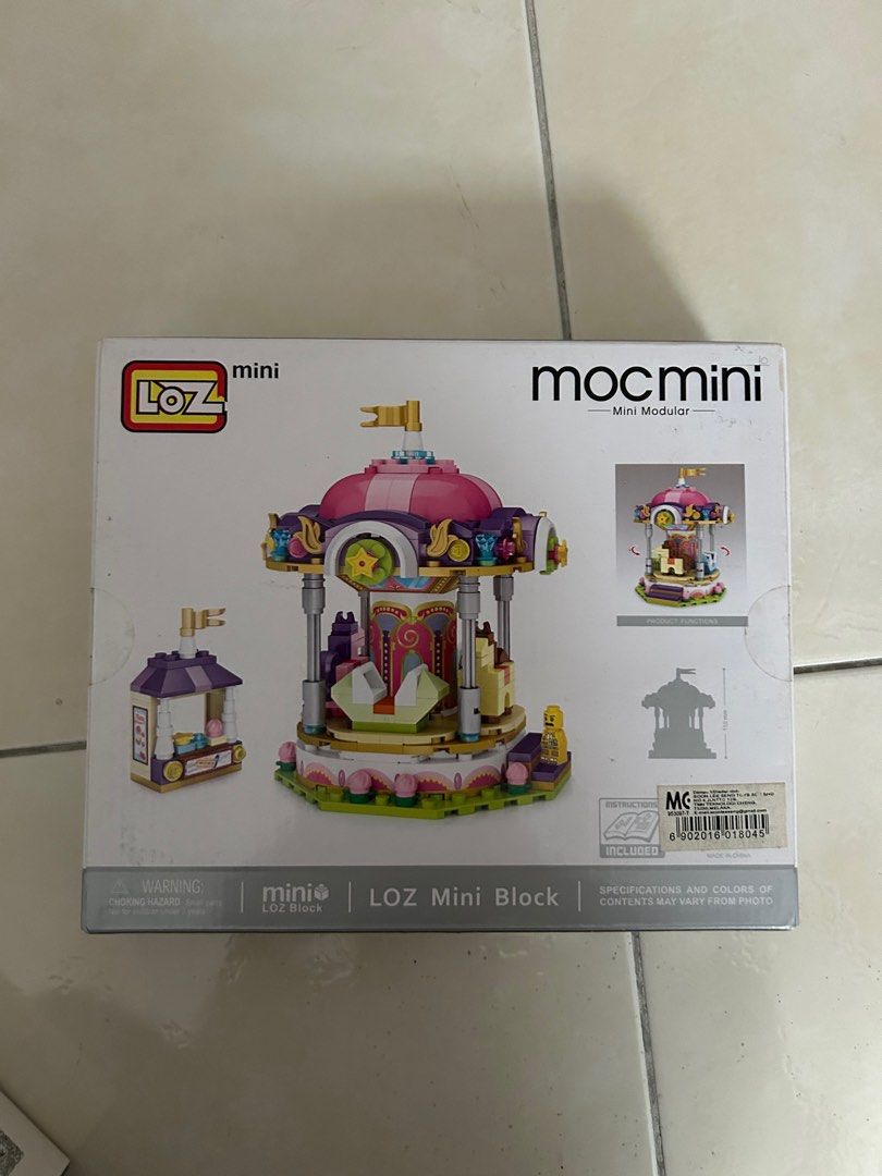 JTS LOZ Carousel 1720 Theme Park Fun Fair Moc Mini Blocks Building ...