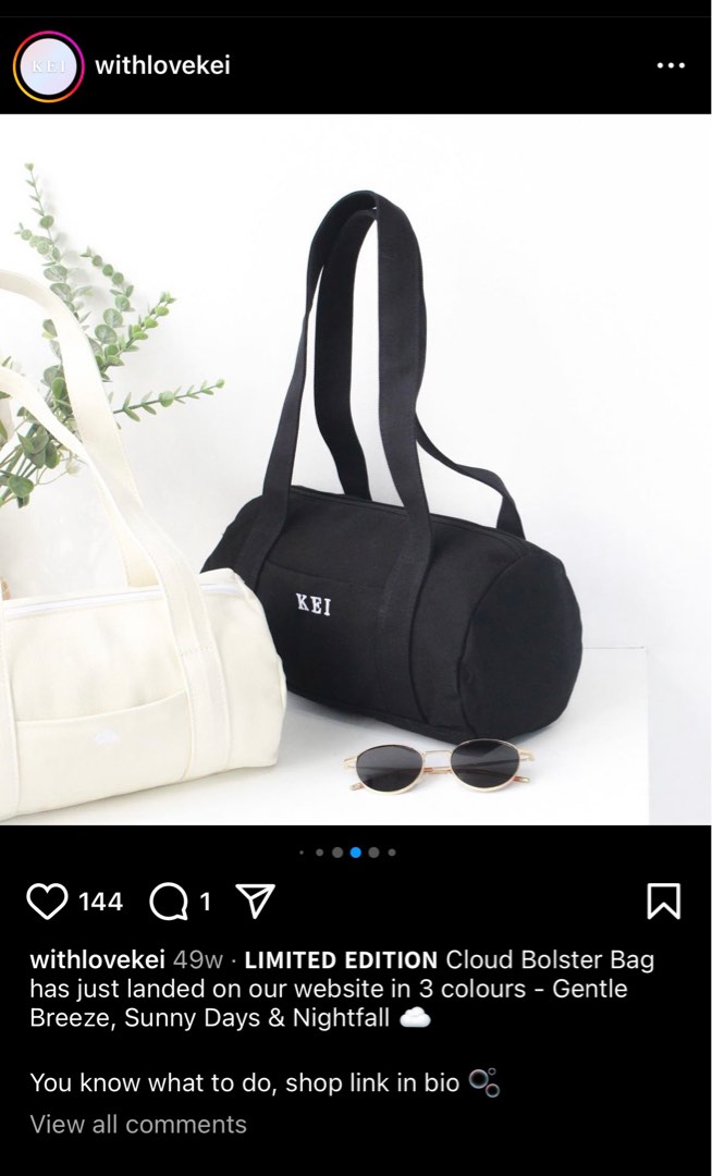 Kei Cloud Bolster Bag, Women's Fashion, Bags & Wallets, Shoulder Bags ...