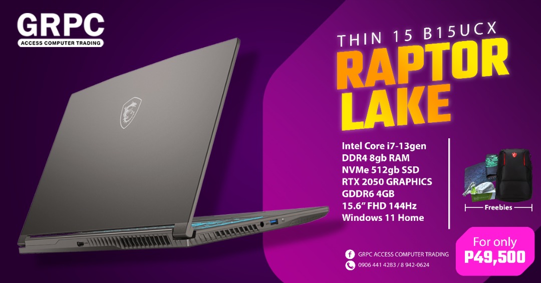 Laptop MSI RAPTOR LAKE i7 13gen 8gb RAM 512gb SSD, Computers & Tech ...