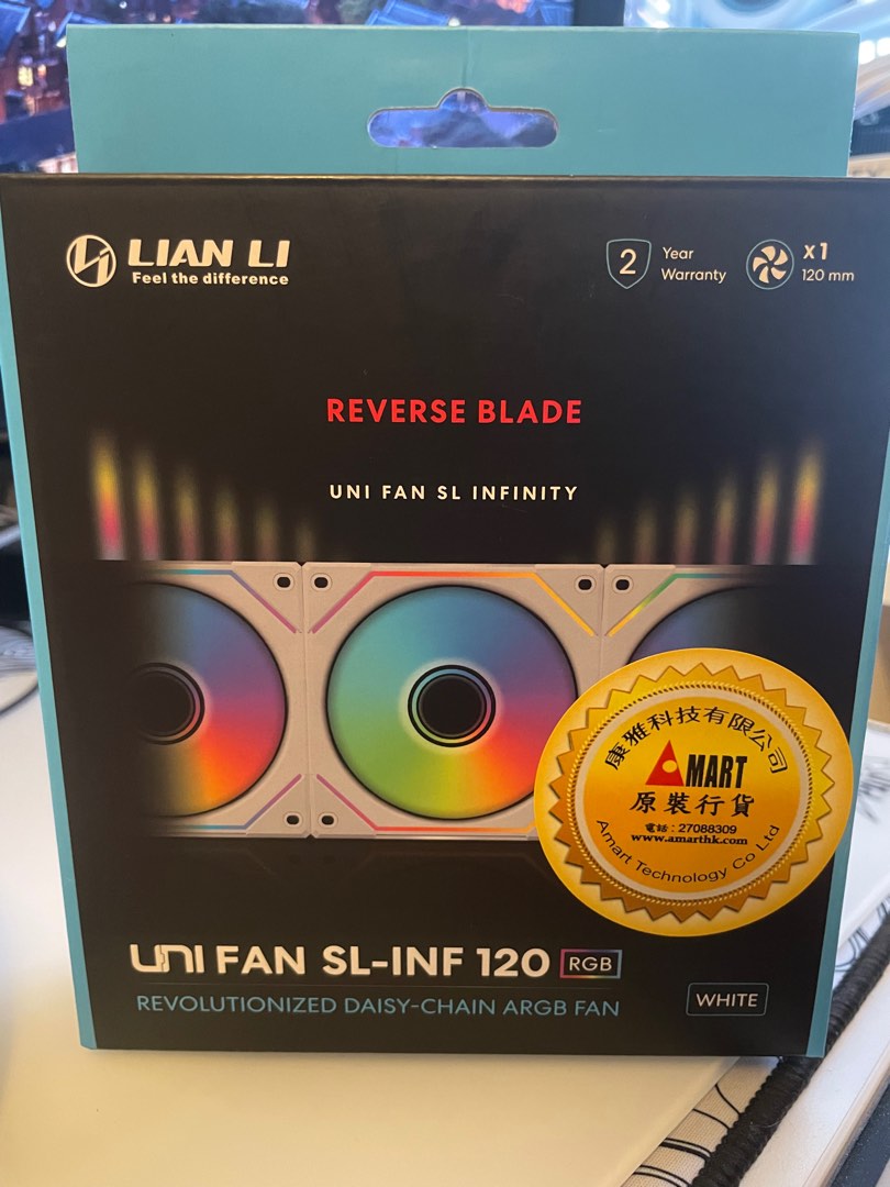 Lian Li UNI Fan SL-Infinity Reverse Blade 反向扇葉版本 (1件裝) 白色, 電腦＆科技, 電腦周邊及配件, 其他 - Carousell