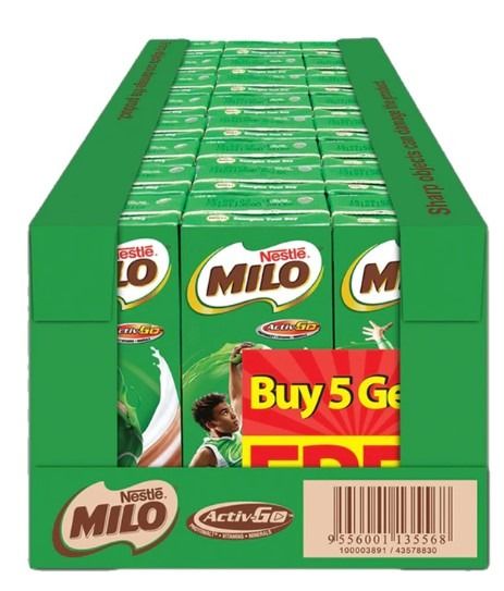 Milo Chocolate Malt UHT Packet Liquid Drink 6 x 200ml (Expiry 31.10. ...
