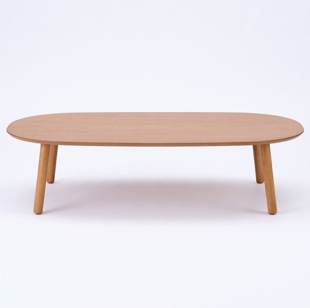 MUJI Wooden Low table Oval L 140*79*35cm, Furniture & Home Living ...