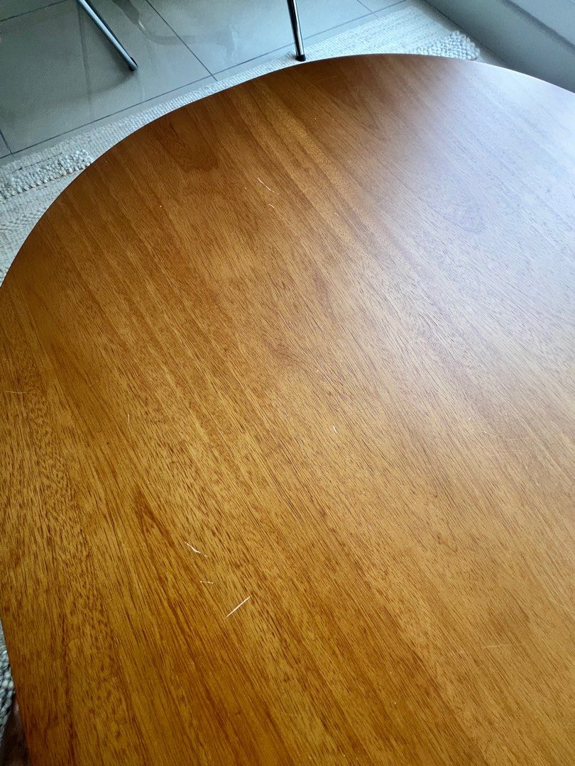 MUJI Wooden Low table Oval L 140*79*35cm, Furniture & Home Living ...