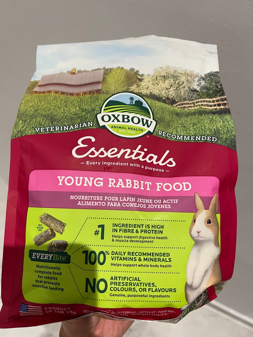 Oxbow 5lbs essential young for rabbit, Pet Supplies, Pet Food on Carousell