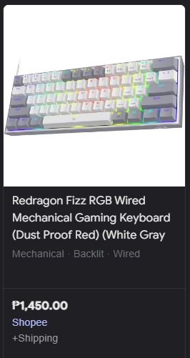 RedDragon FIZZ RGB Wired Mechanical Gaming Keyboard (Plug and Play ...