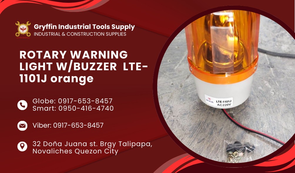 ROTARY WARNING LIGHT W/BUZZER LTE-1101J orange, Commercial & Industrial ...