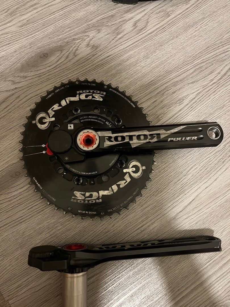 Rotor 3D+ RPM1 Power Aero Disc Q ring 50-34t 175mm Crankset, Sports ...