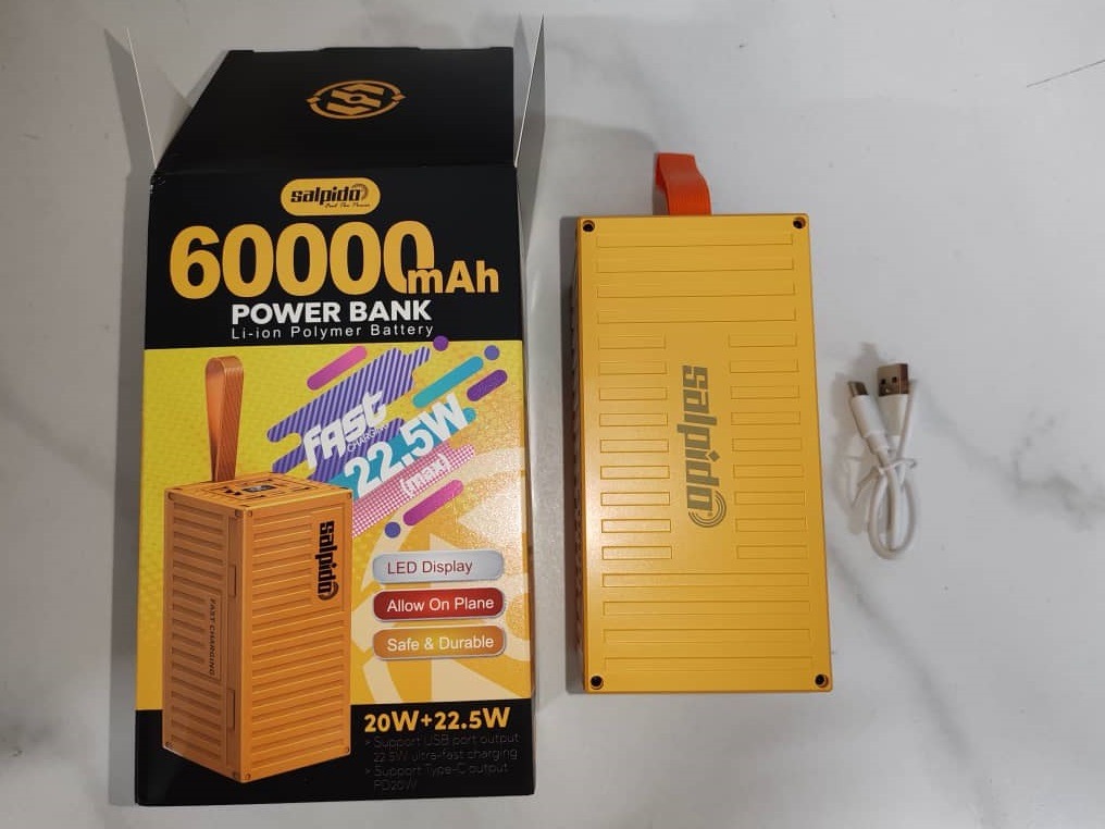 Salpido 60000mAh Large Capacity Container Powerbank 5 Outputs 2 Inputs ...