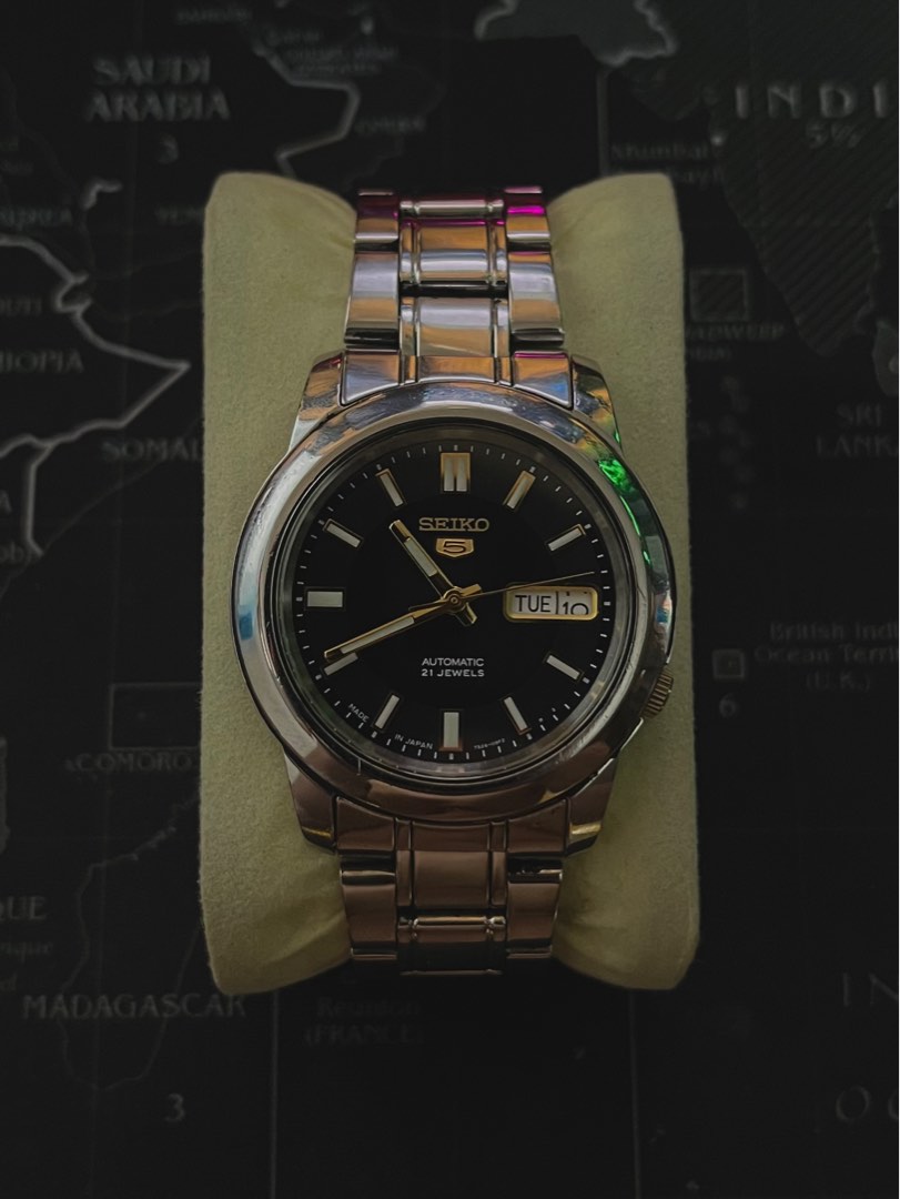 SEIKO 5 BLACK DIAL (SNKK17K1), Men's Fashion, Watches & Accessories ...