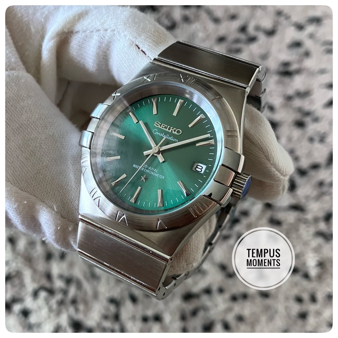 Seiko mod Constellation Olive Green automatic watch, Men's Fashion ...