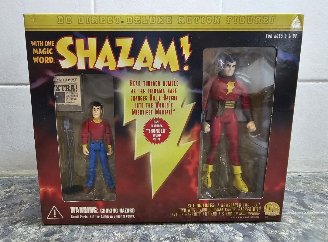 SHAZAM & BILLY BATSON - 2000 DC Direct Deluxe Action Figure Set ...