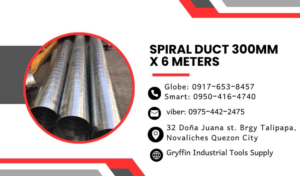 Spiral Duct 300mm x 6 meters, Commercial & Industrial, Industrial ...